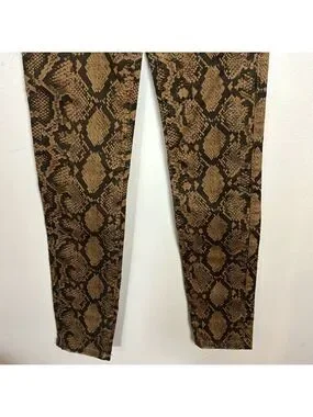 Zara | Jeans | Zara High Rise Skinny Snakeskin Python Denim Neutral ...